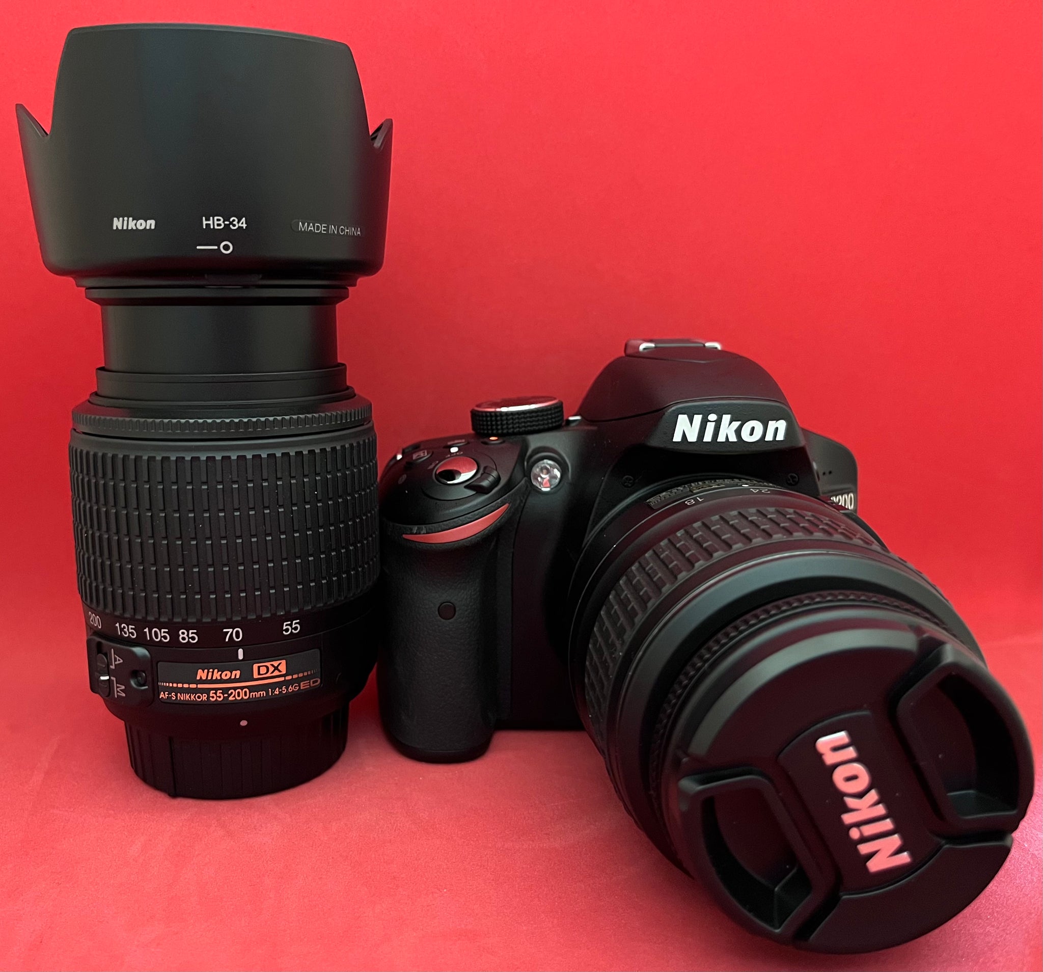 Nikon D3200 Camera 24.2 MP CMOS Digital SLR with 18-55mm & 55-200mm le ...