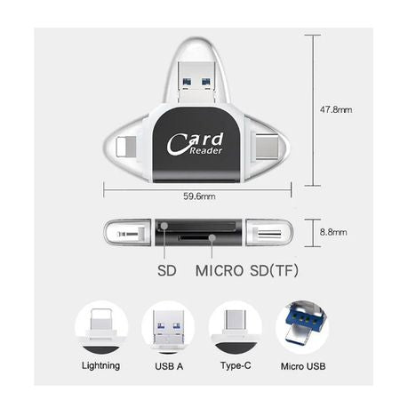 Earldom 6-in-1 OTG Card Reader – Luck Tech Cameras